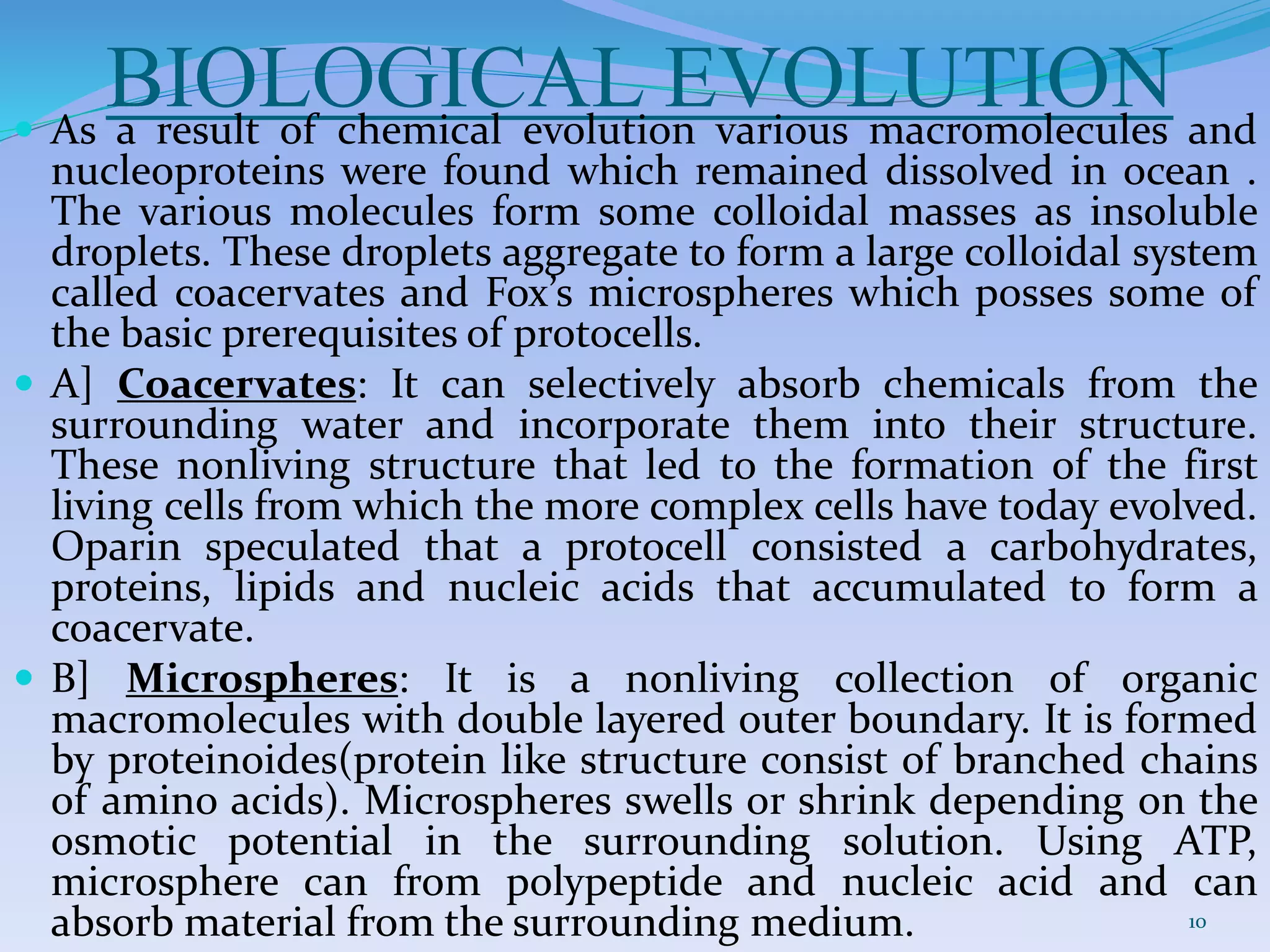 chemical evolution and biological origin of life | PPTX