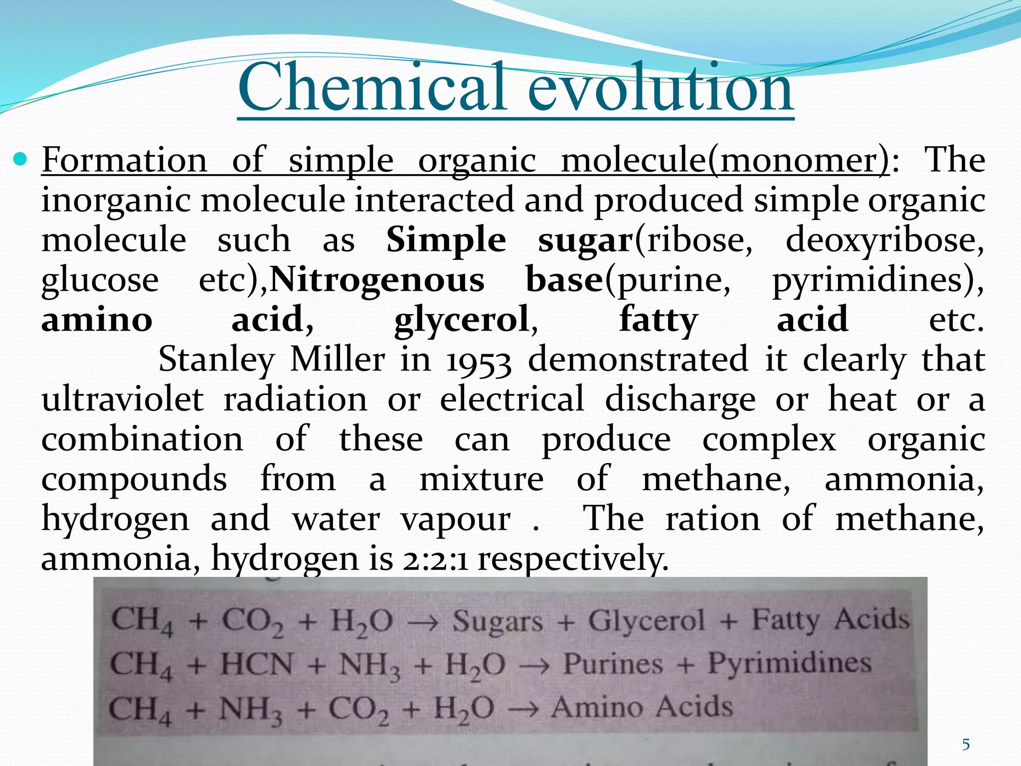 chemical evolution and biological origin of life | PPTX