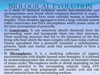chemical evolution and biological origin of life | PPTX