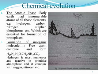 chemical evolution and biological origin of life | PPTX