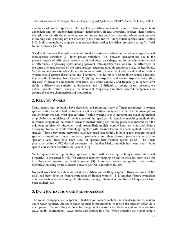 Utterance Based Speaker Identification Using ANN | PDF