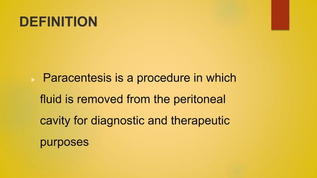 ABDOMINAL PARACENTESIS | PPTX | First Aid | Injuries