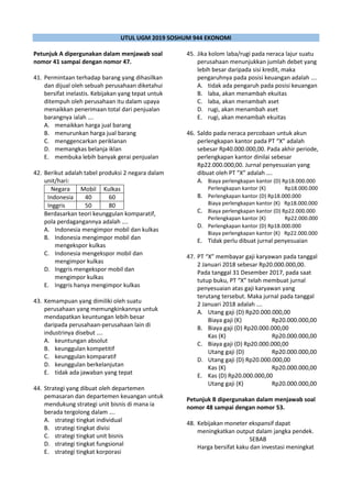 Utul ugm 2019 soshum ekonomi | PDF