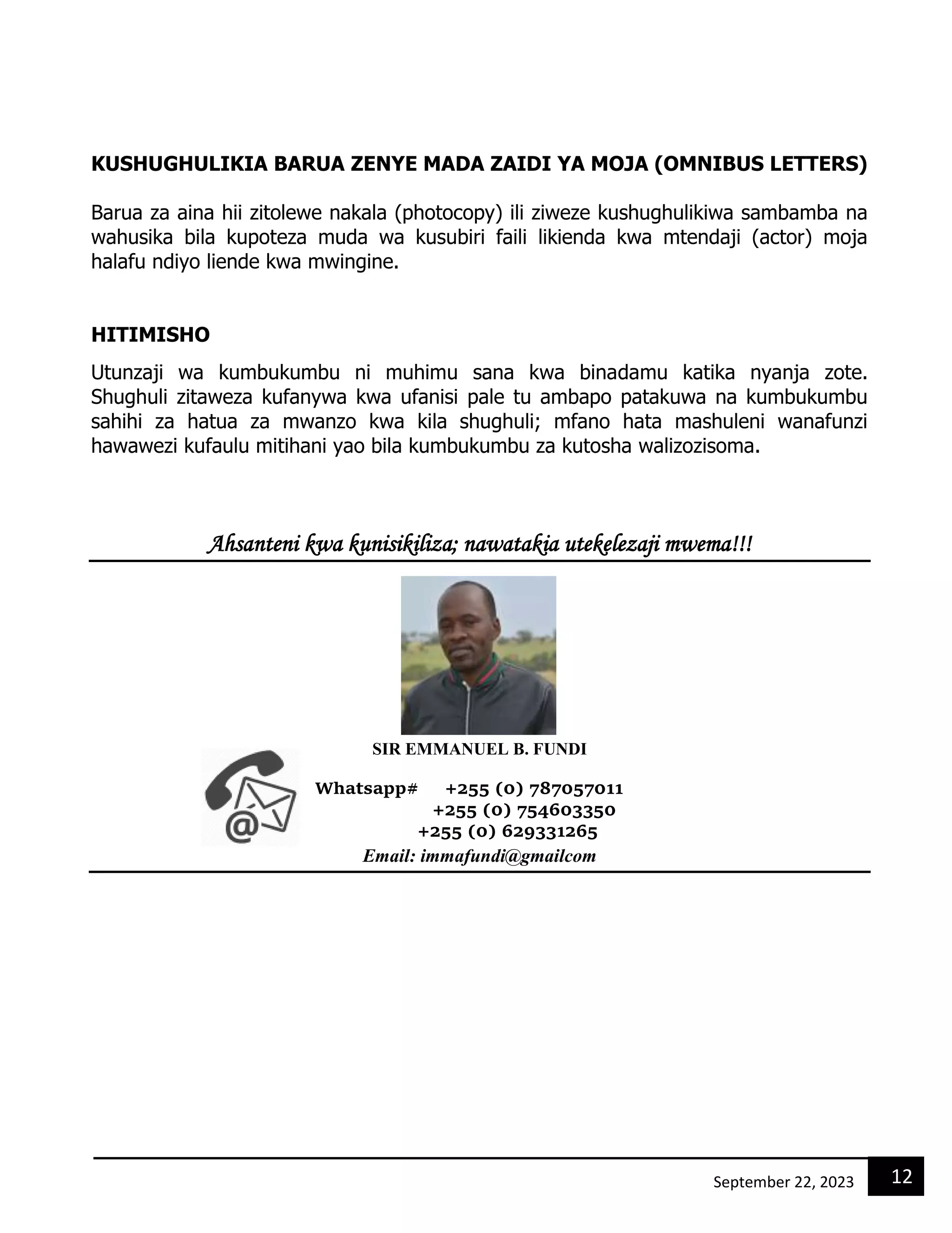 UTUNZAJI WA KUMBUKUMBU.doc