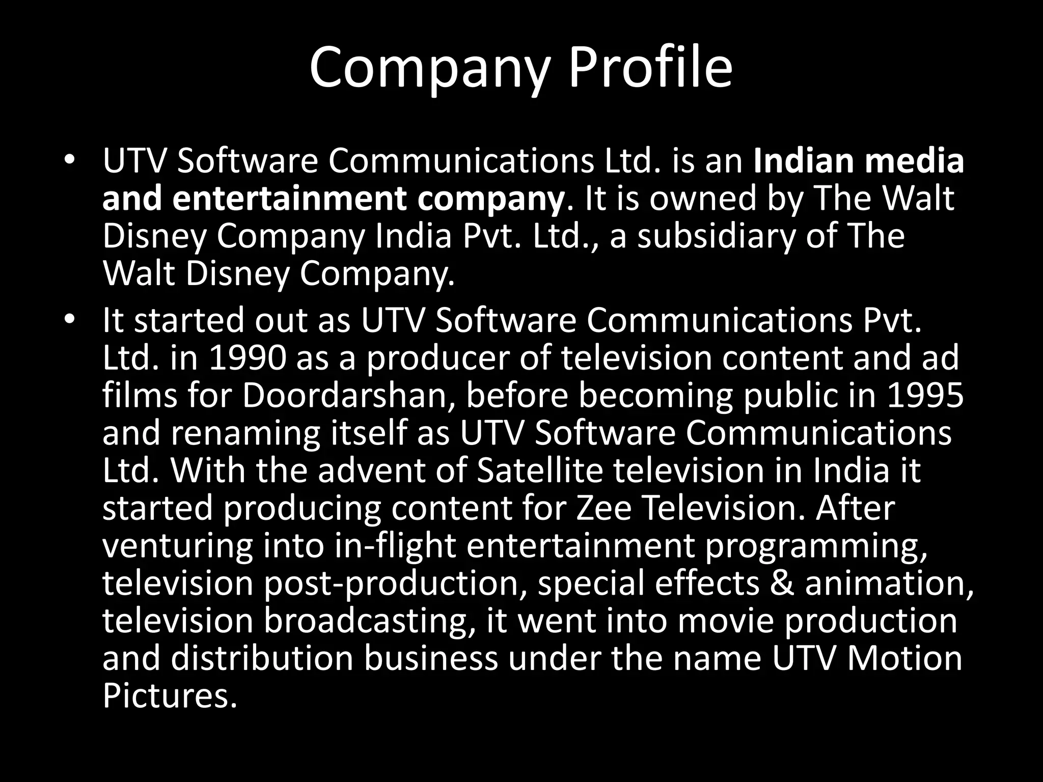 UTV motion pictures by | PPTX