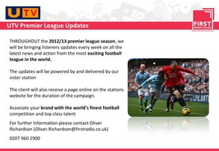Utv premier league updates | PPT