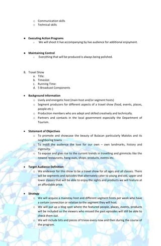 Utv program planning outline | DOCX