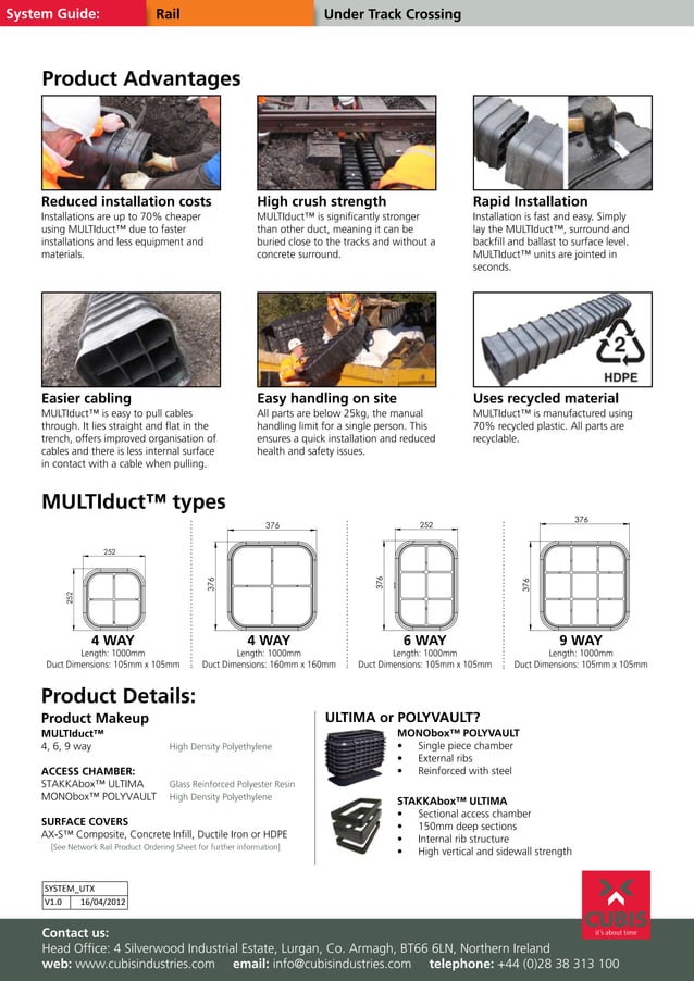 UTX Chambers - CUBIS UTX MULTIduct | PDF
