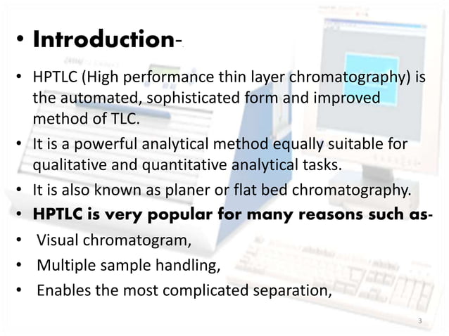 Hptlc presentation ppt | PPTX | Chemistry | Science
