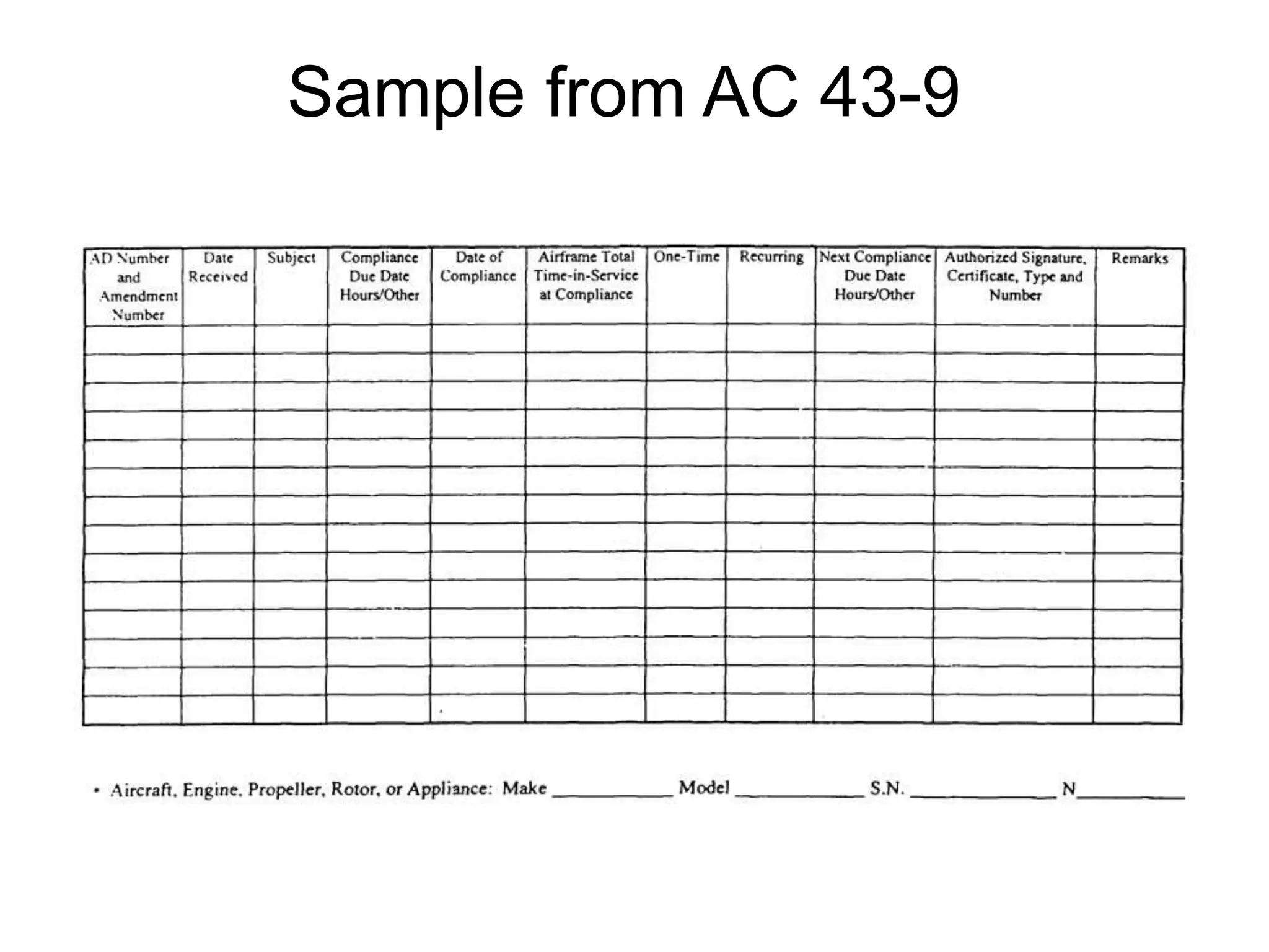 Aircraft_Maintenance_Records - RECORD ENTRIES.ppt