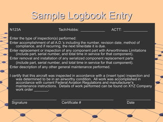 Aircraft_Maintenance_Records - RECORD ENTRIES.ppt