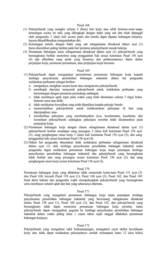 Uu 13-2003-ketenagakerjaan | PDF