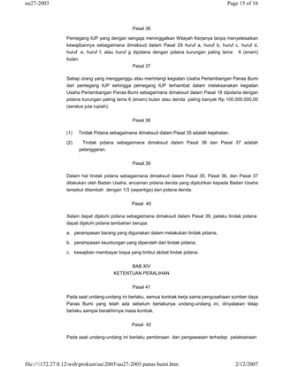 Uu 27 tahun 2003 tentang panas bumi | PDF
