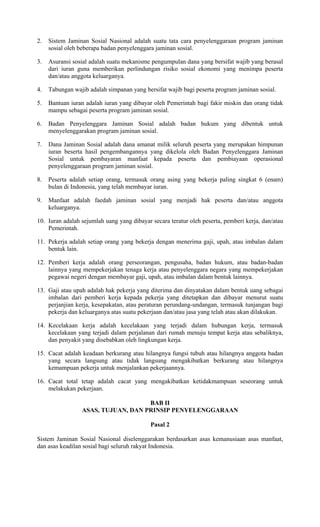 Undang_undang no 40 tahun 2004 tentang SJSN | PDF