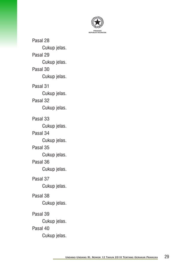 Undang Undang Gerakan Pramuka Indonesia pdf | PDF