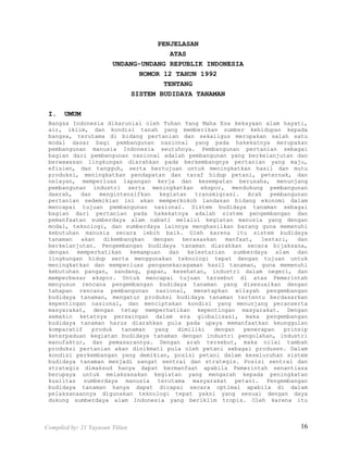 Uu no.12-tahun-1992-tentang-sistem-budidaya-tanaman | PDF