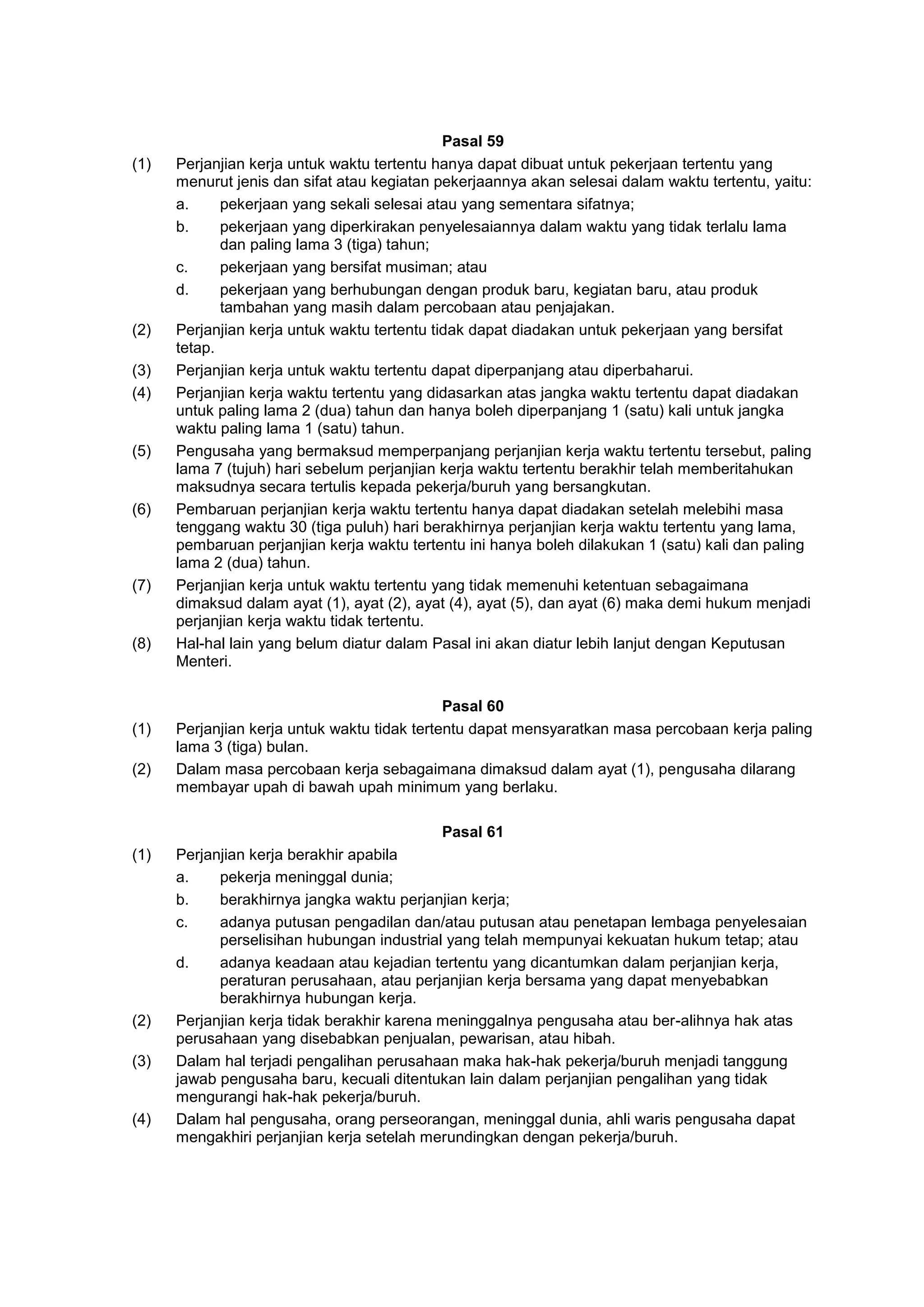 Undang-undang No.13 Th.2003 tentang Ketenagakerjaan | PDF