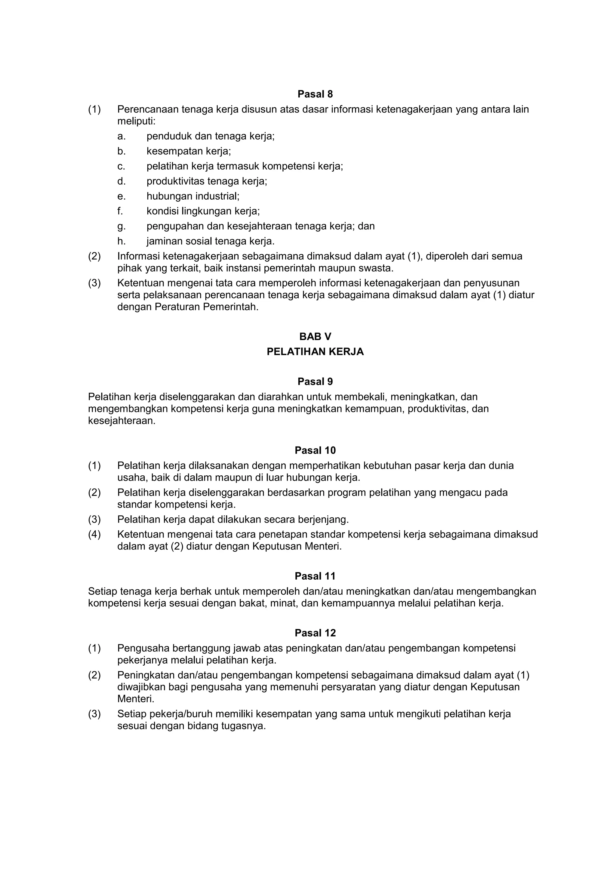 Undang-undang No.13 Th.2003 tentang Ketenagakerjaan | PDF