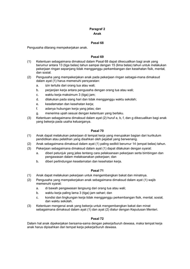 Undang-undang No.13 Th.2003 tentang Ketenagakerjaan | PDF