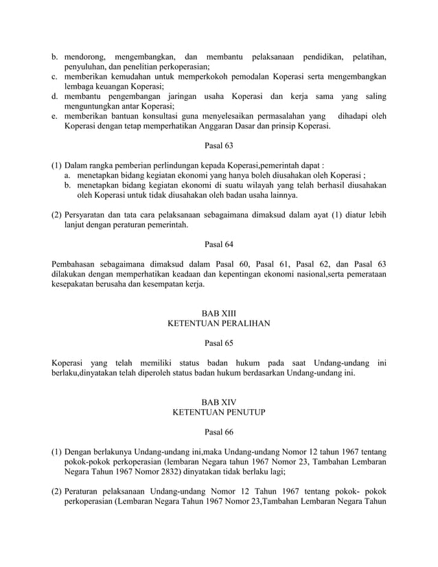 Uu nomor-25-tahun-1992-tentang-perkoperasian | PDF