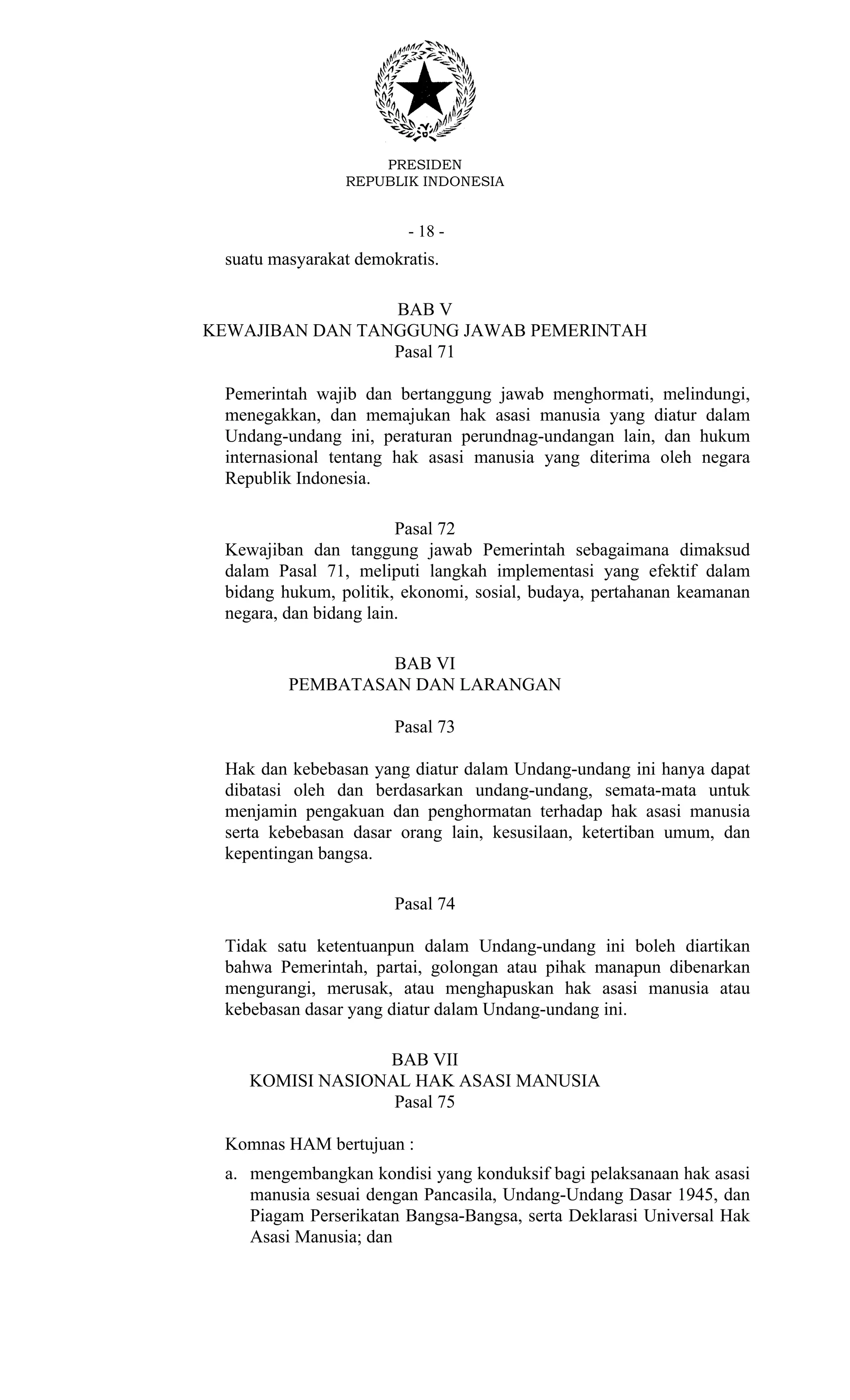 Uu nomor-39-tahun-1999-tentang-$h9 fvds | PDF