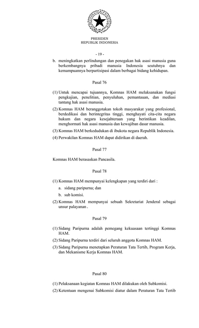 Uu nomor-39-tahun-1999-tentang-$h9 fvds | PDF