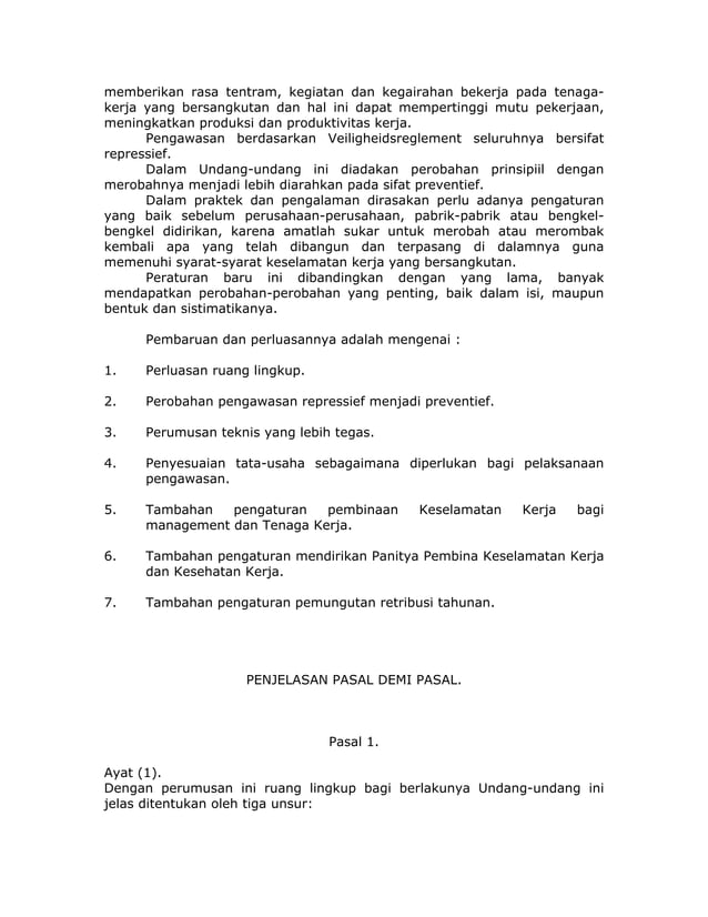 UU k3 tahun 1970 | PDF