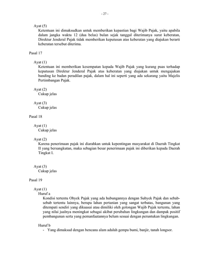 UU 012 tahun 1985 Pajak bumi dan bangunan | PDF