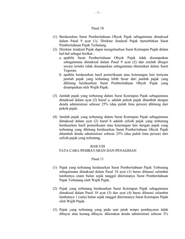 UU 012 tahun 1985 Pajak bumi dan bangunan | PDF