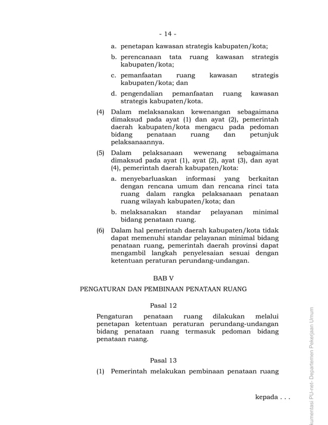 UU No.26 Tahun 2007 tentang Penataan Ruang | PDF