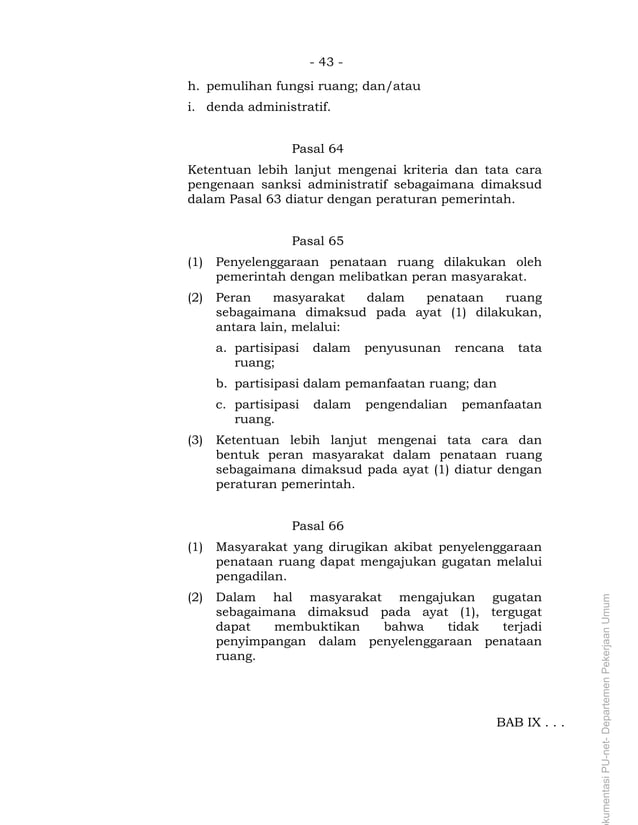 UU No.26 Tahun 2007 tentang Penataan Ruang | PDF