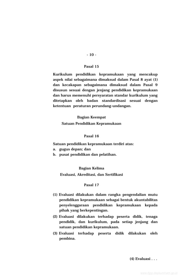 Uu 12 2010 gerakan pramuka | PDF