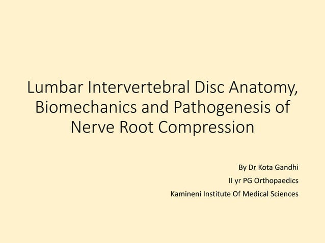Lumbar intervertebral disc anatomy, biomechanics and pathogenesis of ...