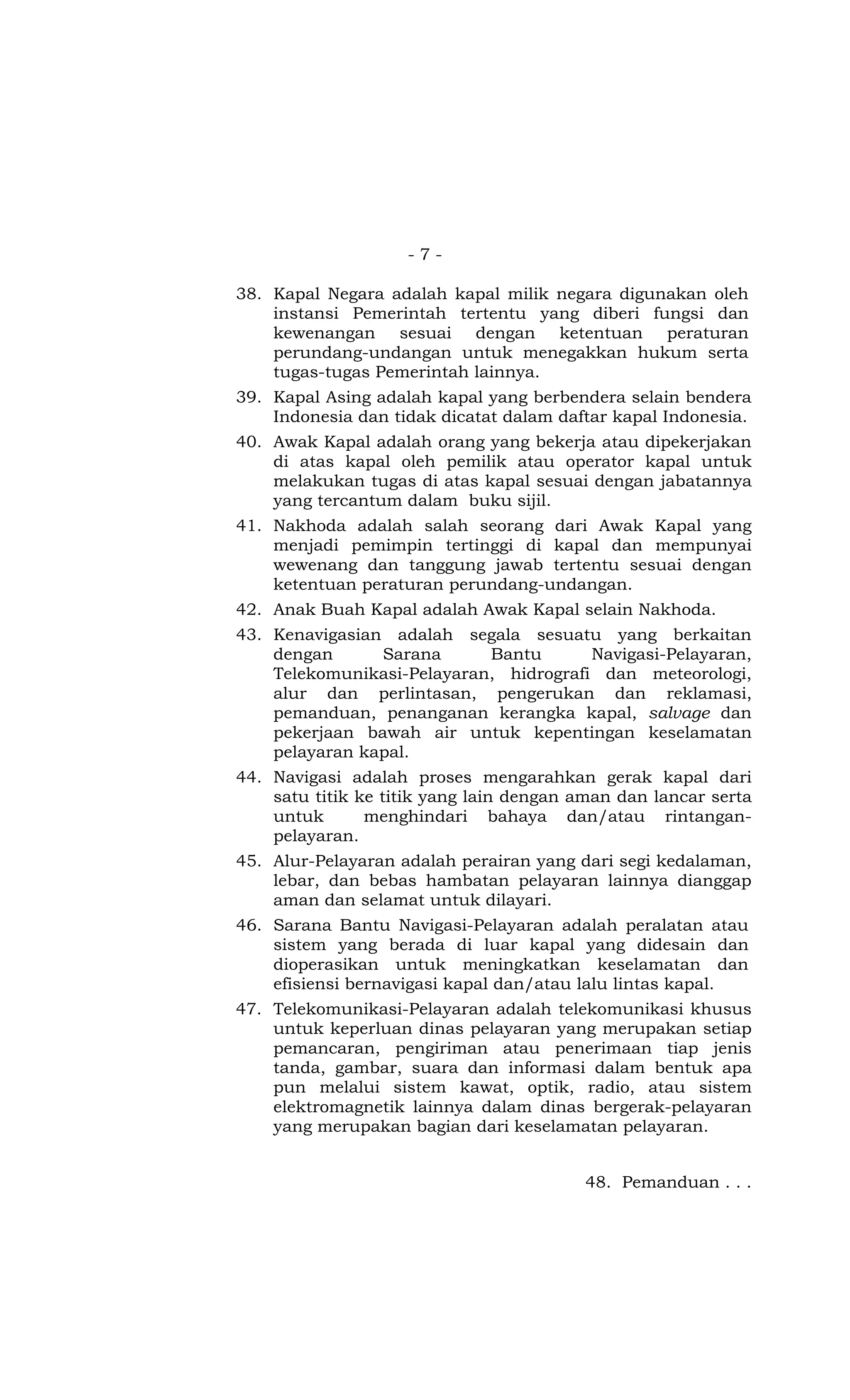 Undang-undang No. 17 Tahun 2008 tentang Pelayaran | PDF