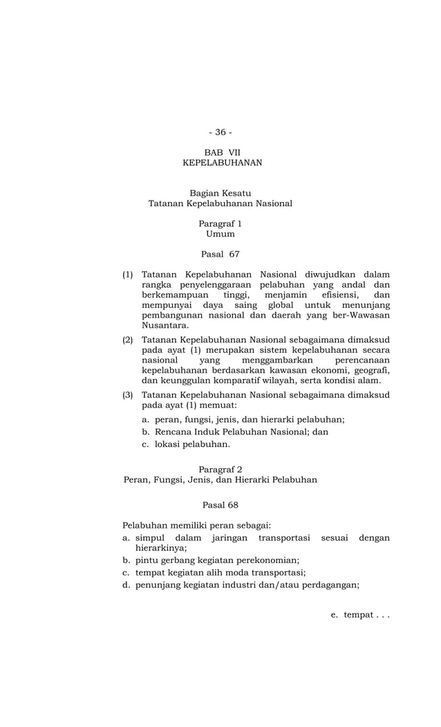 Undang-undang No. 17 Tahun 2008 tentang Pelayaran | PDF