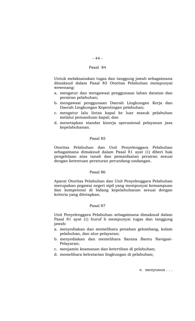 Undang-undang No. 17 Tahun 2008 tentang Pelayaran | PDF