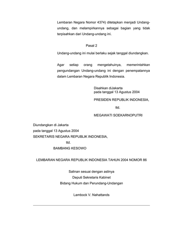 Uu 19 tahun 2004 tentang kehutanan menjadi uu | PDF
