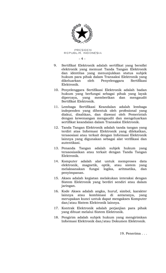 UU 19 tahun 2016 - Revisi UU ITE | PDF
