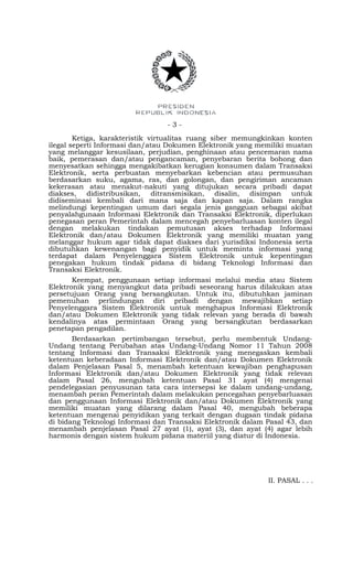 UU 19 tahun 2016 tentang informasi dan transaksi elektronik ITE | PDF