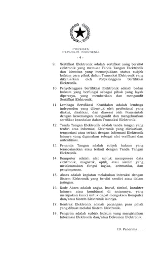 UU 19 tahun 2016 tentang informasi dan transaksi elektronik ITE | PDF