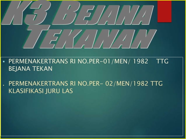 Undang - Undang Keselamatan Kerja, lembar kerja no. 1 tahun 1970 | PPT