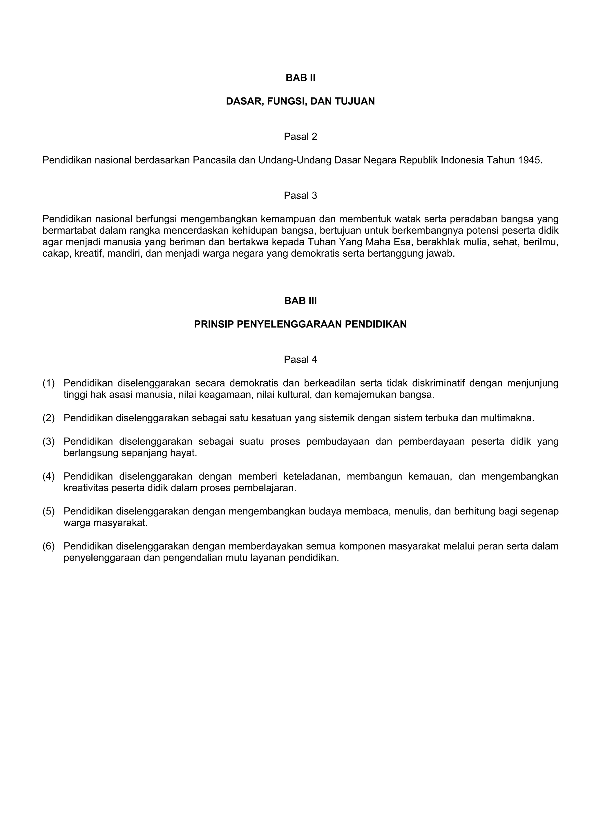 Uu 2003 nomor 20 sistem pendidikan nasional | PDF