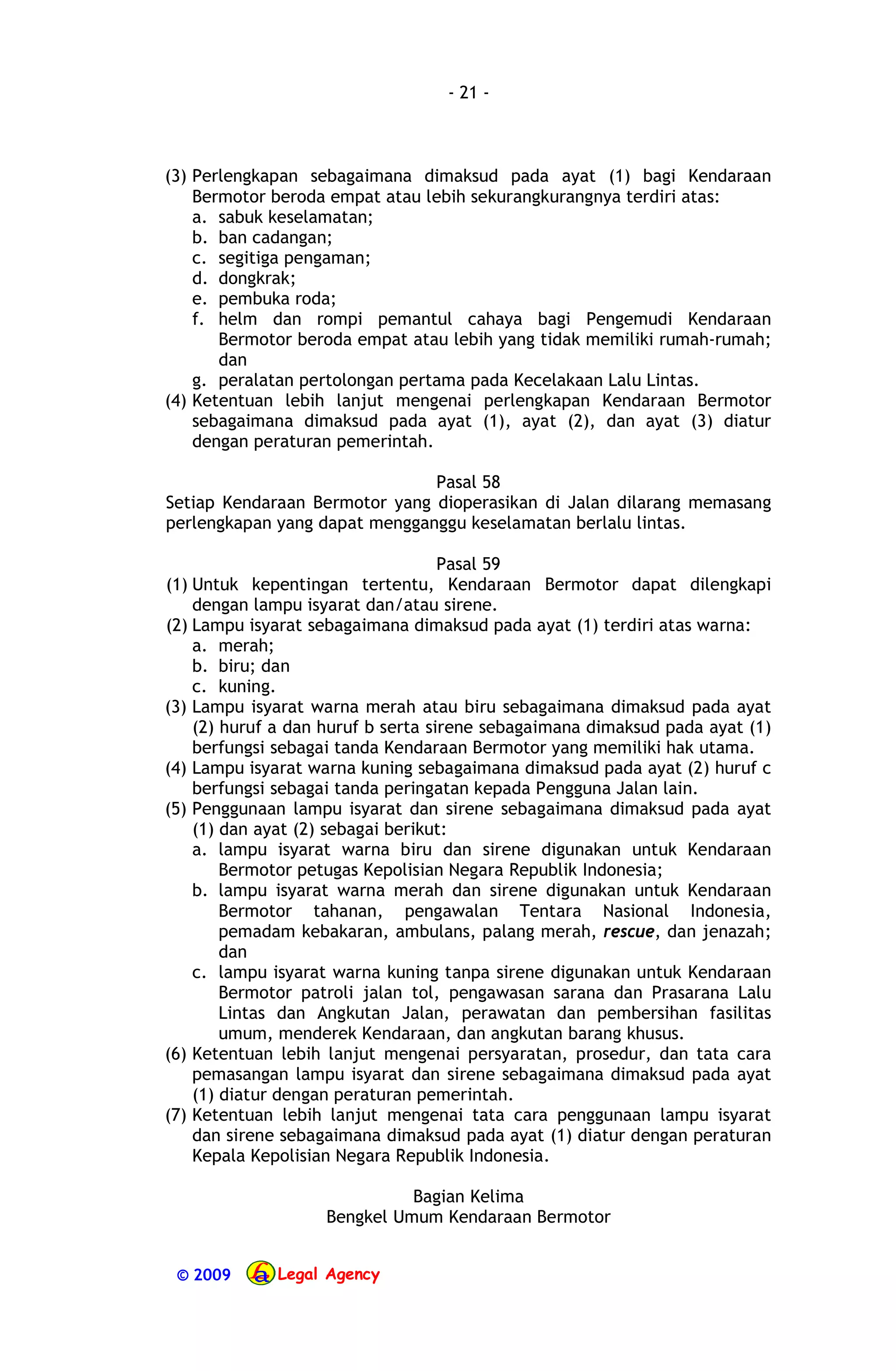 UU No 22 tahun 2009 tentang Lalu Lintas dan Angkutan Jalan | PDF