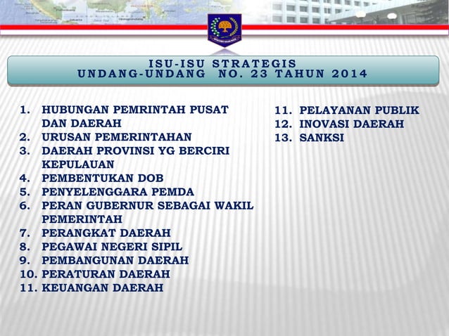 UU 23 tahun 2014 tentang Pemerintahan Daerah | PPT