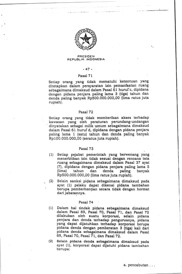 Uu 26 tahun 2007 penataan ruang | PDF