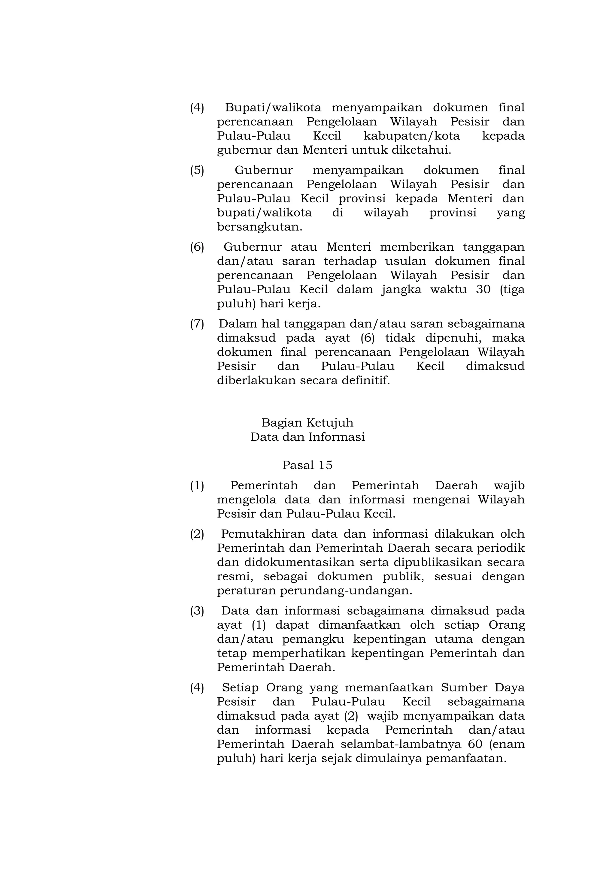 UU No. 27 tahun 2007 tentang Pengelolaan Wilayah Pesisir dan Pulau ...