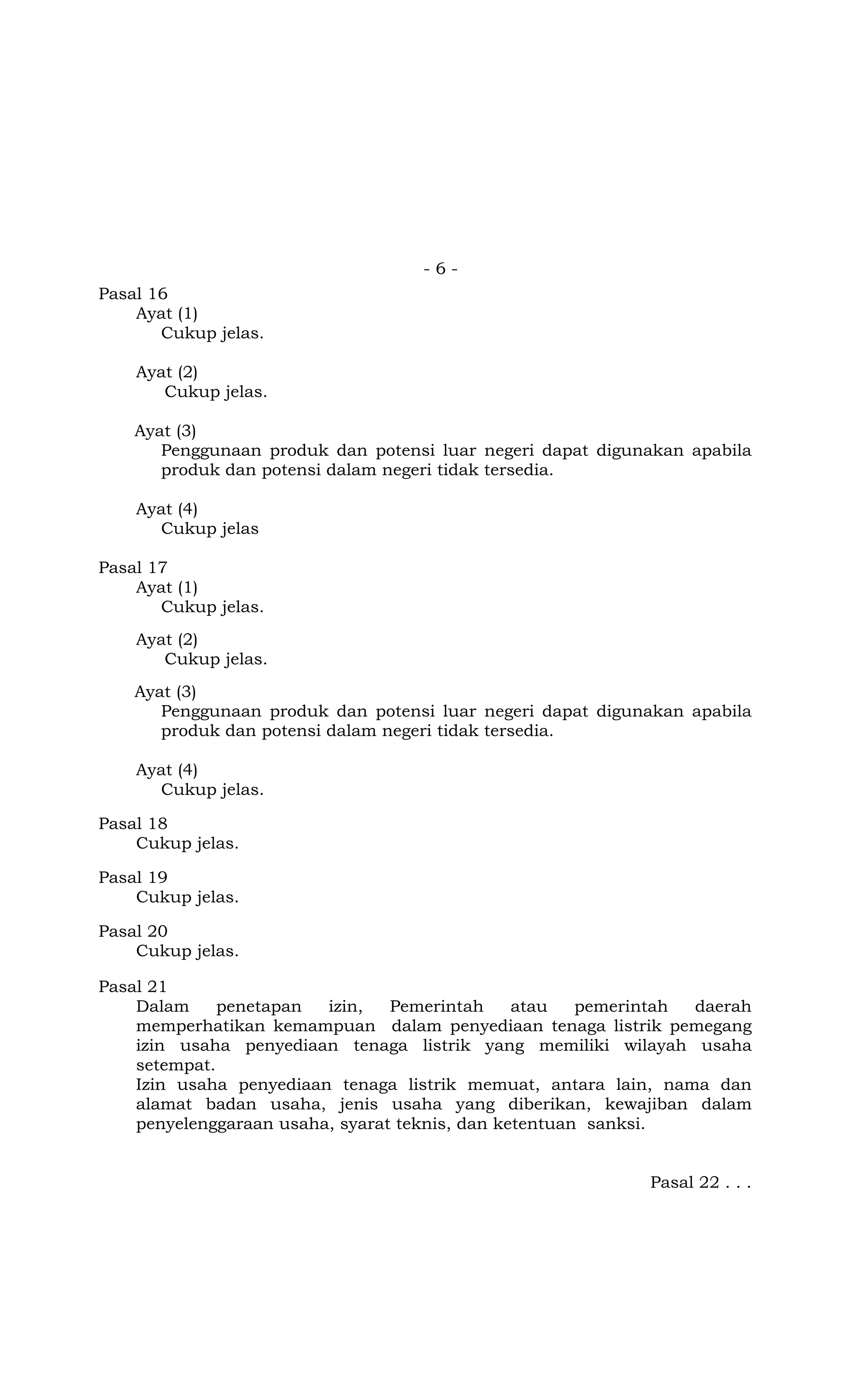 Undang-undang No. 22 Tahun 2009 tentang Ketenagalistrikan | PDF