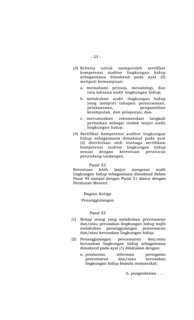 Uu32 2009 perlindungan dan pengelolaan lingkunganUndang-undang No. 32 Tahun 2009 tentang ...