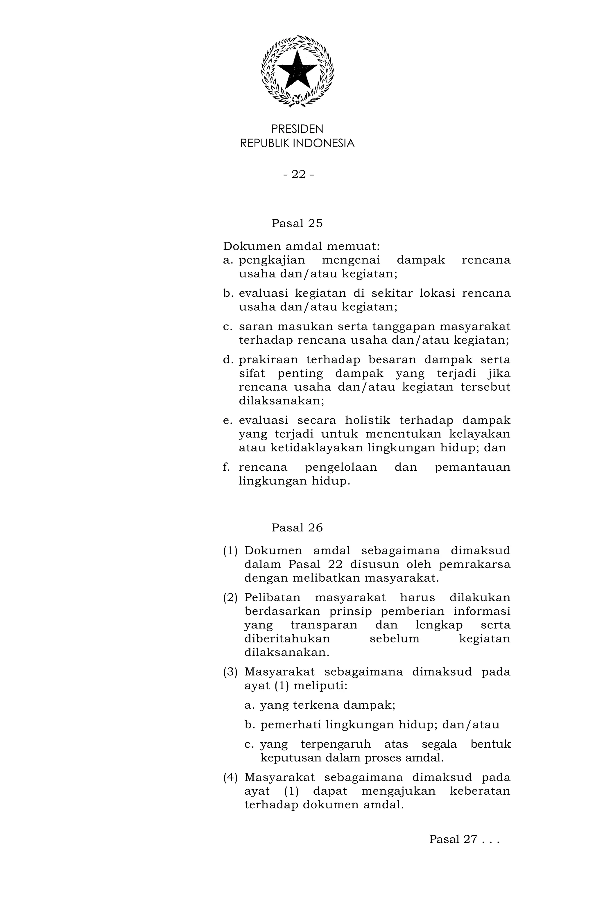 Uu 32 tahun 2009 tentang perlindungan dan pengelolaan lingkungan hidup | PDF