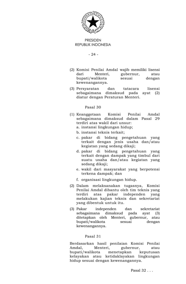 Uu 32 tahun 2009 tentang perlindungan dan pengelolaan lingkungan hidup | PDF
